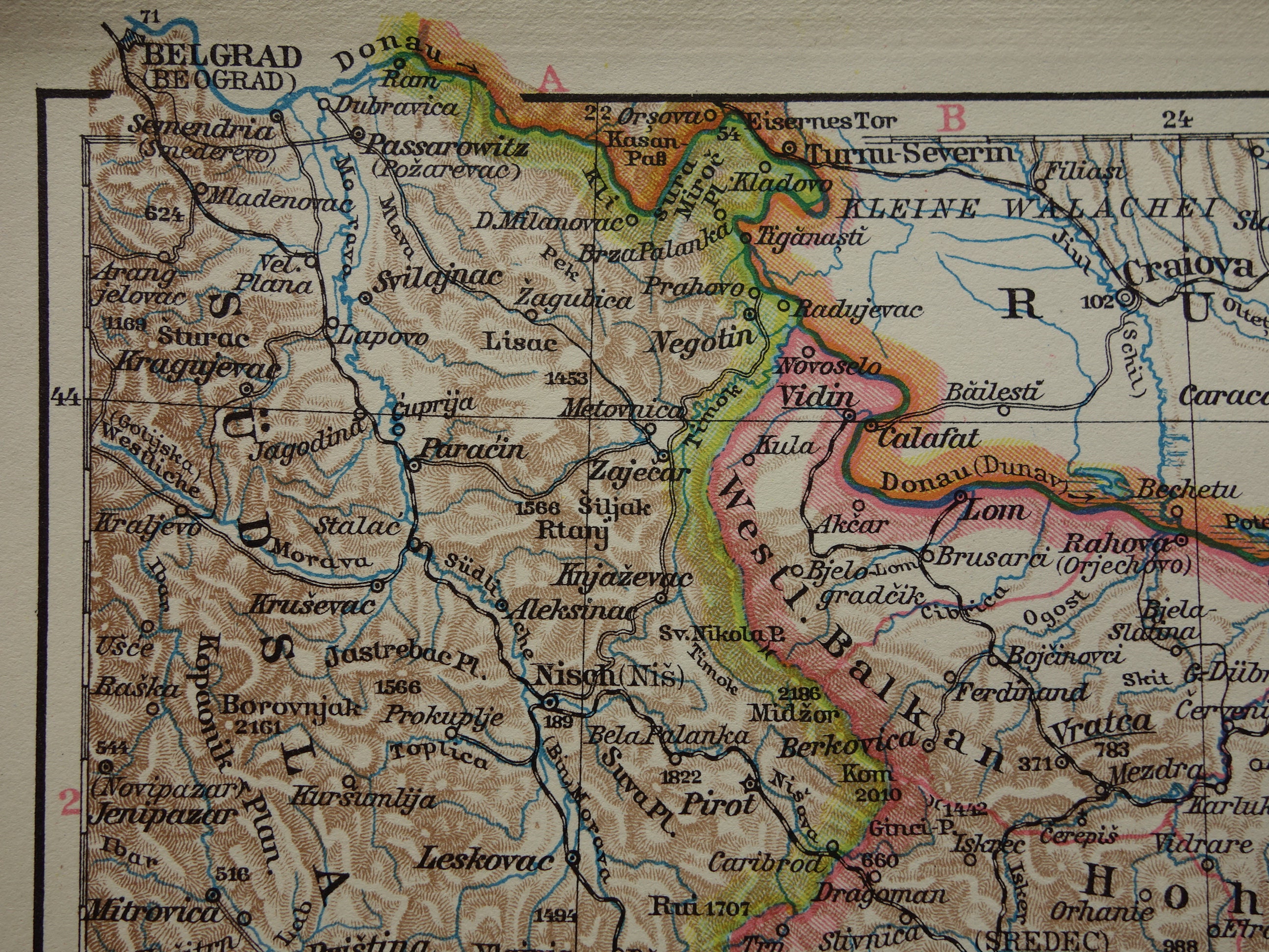 BULGARIA Old Map of Bulgaria Antique Print About Bulgarian - Etsy UK