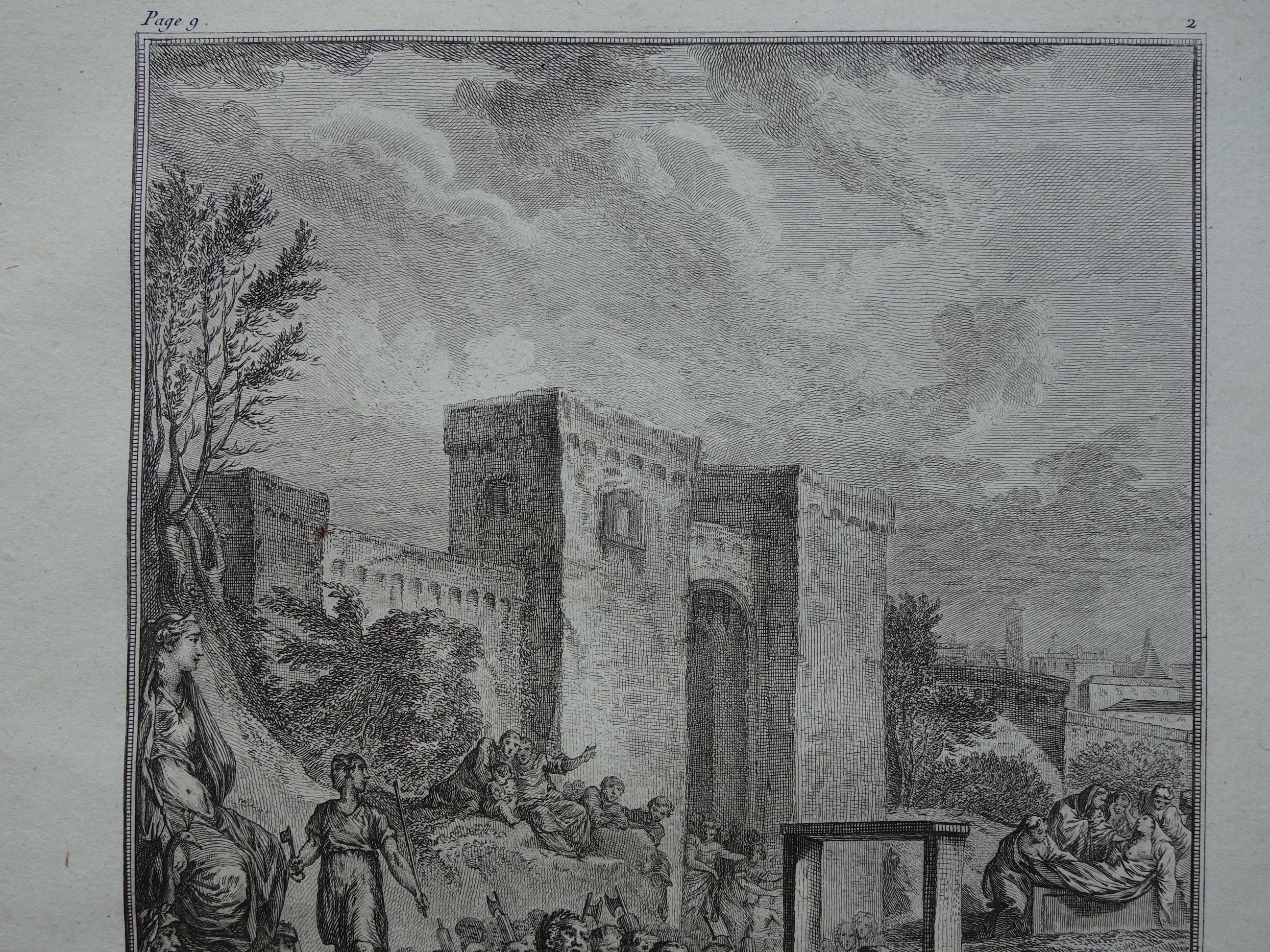 Publius Horatius Expelled History of Rome Antique Print Original 200 ...