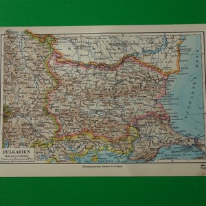 BULGARIA Old Map of Bulgaria Antique Print About Bulgarian - Etsy UK