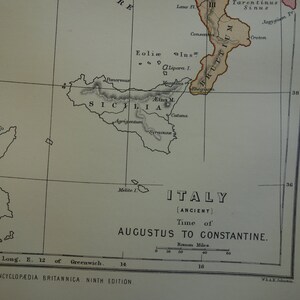 ITALY Antique Map of Italian History 1880 Original Old | Etsy