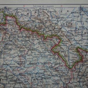 CZECHIA Old Map of Bohemia Moravia Silesia 1928 German Antique Print ...