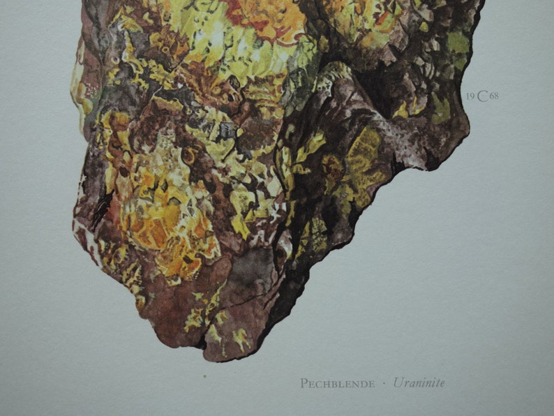 Linarite Vintage Mineral Print Set of 3 Matching Prints Minerals Stone ...