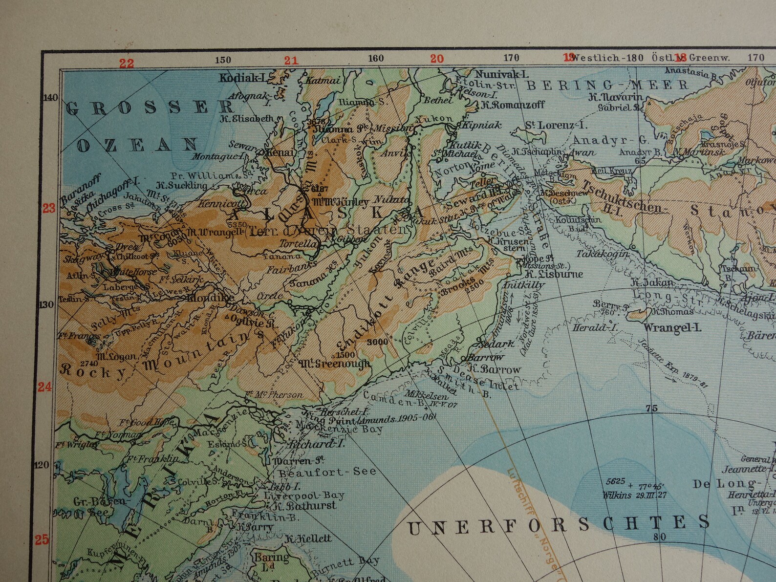 ARCTIC Old Map of Arctic Region 1928 Detailed Antique Print - Etsy