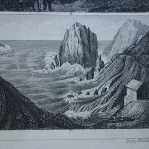 Antique GEOLOGY Print of Caves Rock Formation 175+ Years Old Natural ...