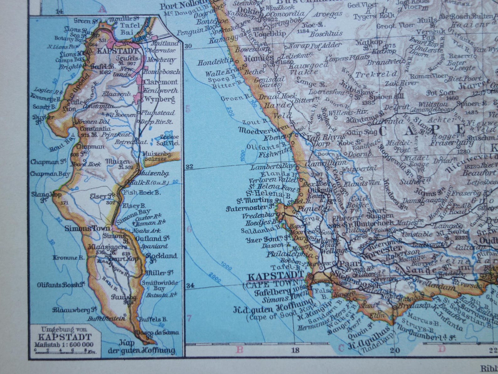 Old Map of South Africa 1928 Original Vintage Print About Namibia ...