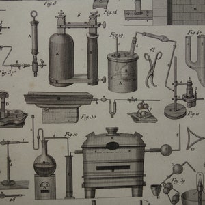 170 Year Old Pictures of Glassware and Ovens for Experiments Test Tubes ...