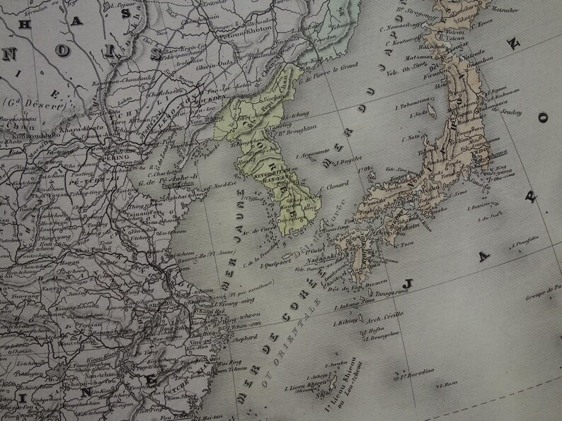 Old Map of Asia 1880 Original Antique Large Maps - Etsy