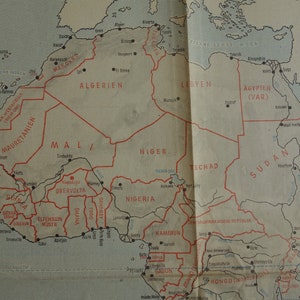 1965 AFRICA Old Map of Africa LARGE Map Poster About African Continent ...