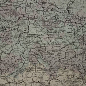 PRUSSIA Large Antique Map of Germany Original 130+ Years Old Big Hand ...