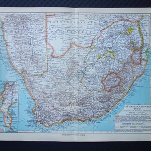 Old Map of South Africa 1928 Original Vintage Print About Namibia ...