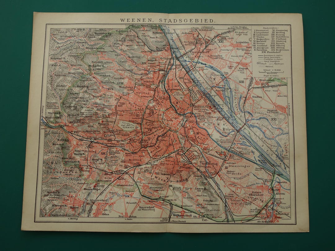 Antique Vienna City Plan 1912 Old Map of Wien Austria Leopoldstad ...