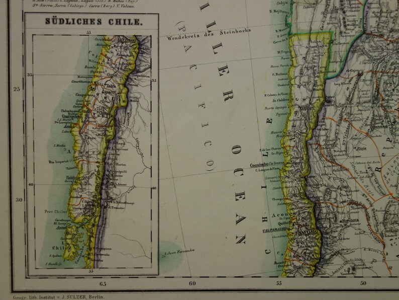 Large Vintage Map of BRAZIL Original 1874 Antique Poster of - Etsy