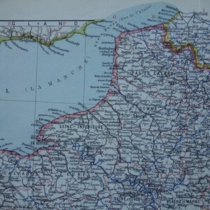 FRANCE Old Map of Northern France Original 1926 Vintage Print Poster ...