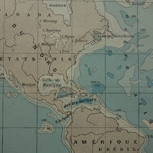 Antique Worldmap of Oceans Original 1902 Old Ocean World Map Print ...