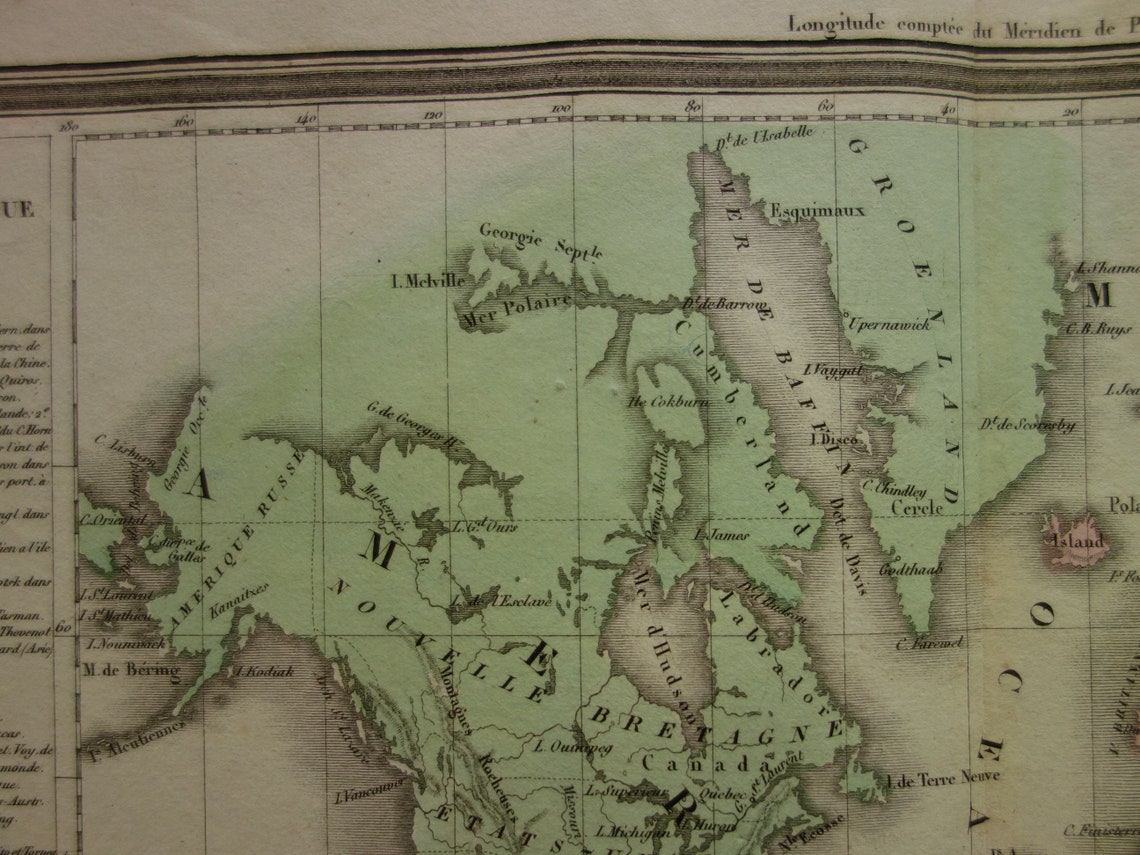 Antique WORLD Map 180 Years Old Map of the World 1838 | Etsy