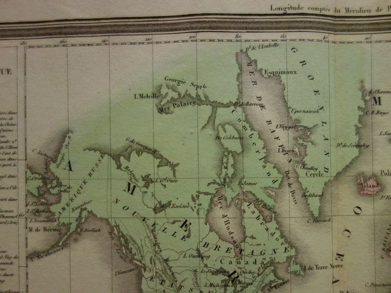 Antique WORLD Map 180 Years Old Map of the World 1838 | Etsy