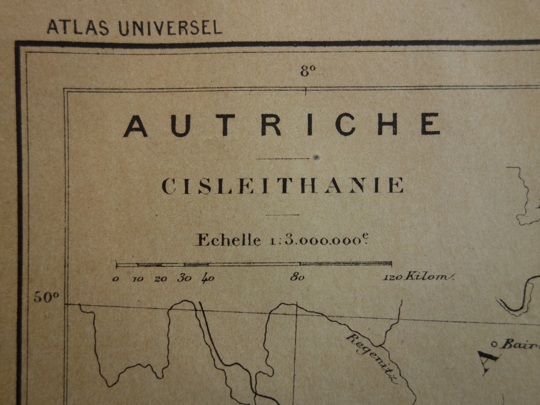 Austria Czechia Old Map of Cisleithania 1896 Original Old Antique ...