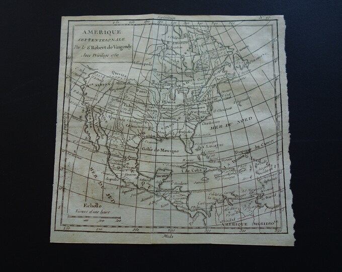 NORTH America Old Map of the USA 1793 Original French Print - Etsy