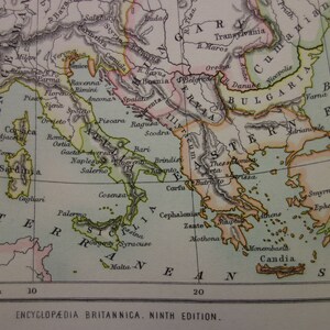 Original 1879 Old History Map of Europe Antique Print Europa During ...