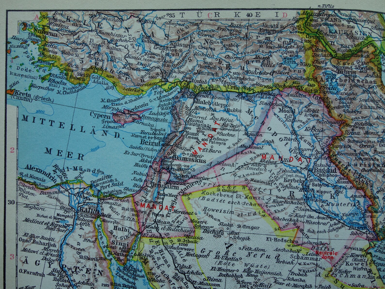 Old Map of Saudi Arabia 1928 Original Vintage Print About Oman | Etsy
