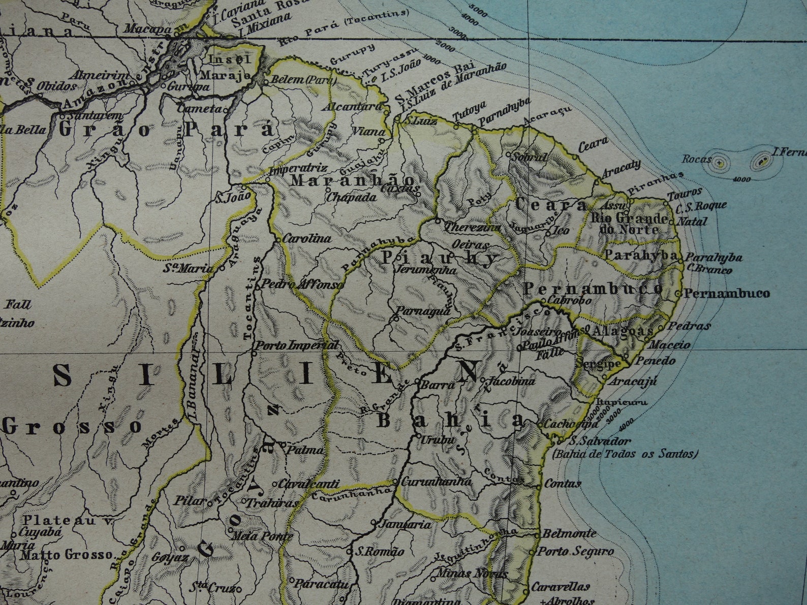 Antique Map of South America 1886 Original Hand-colored Maps of South ...