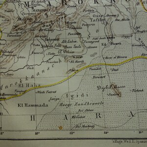 Old Map of Morocco and Canary Islands in 1882 Dutch Antique Print ...