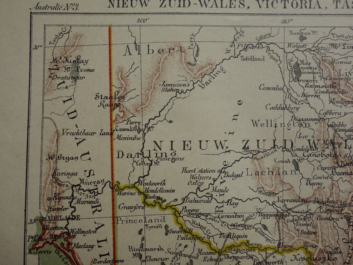AUSTRALIA Old Map of Australia 1882 Original Antique Print About ...