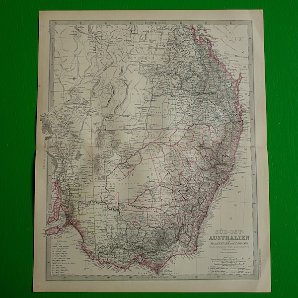Large Detailed Map of Queensland - Etsy Australia