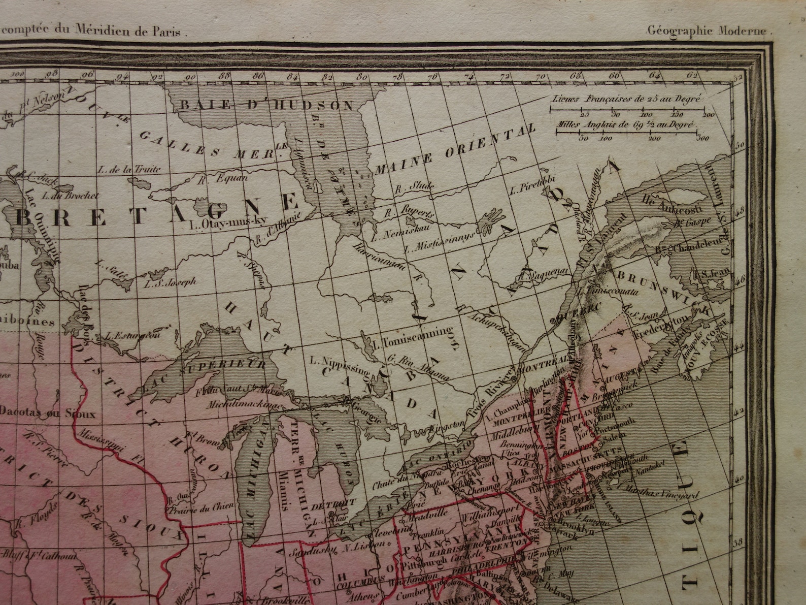 USA Vintage Map of US 1838 Antique French Print About the | Etsy