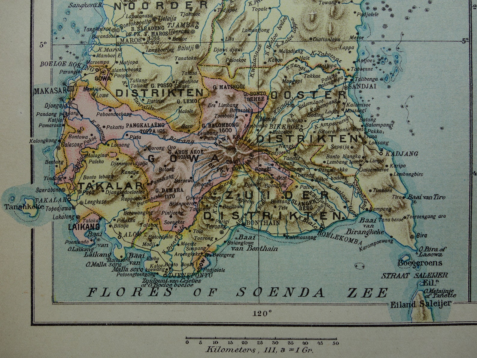 INDONESIA Old Map of Sulawesi 1907 Antique Dutch Print About | Etsy