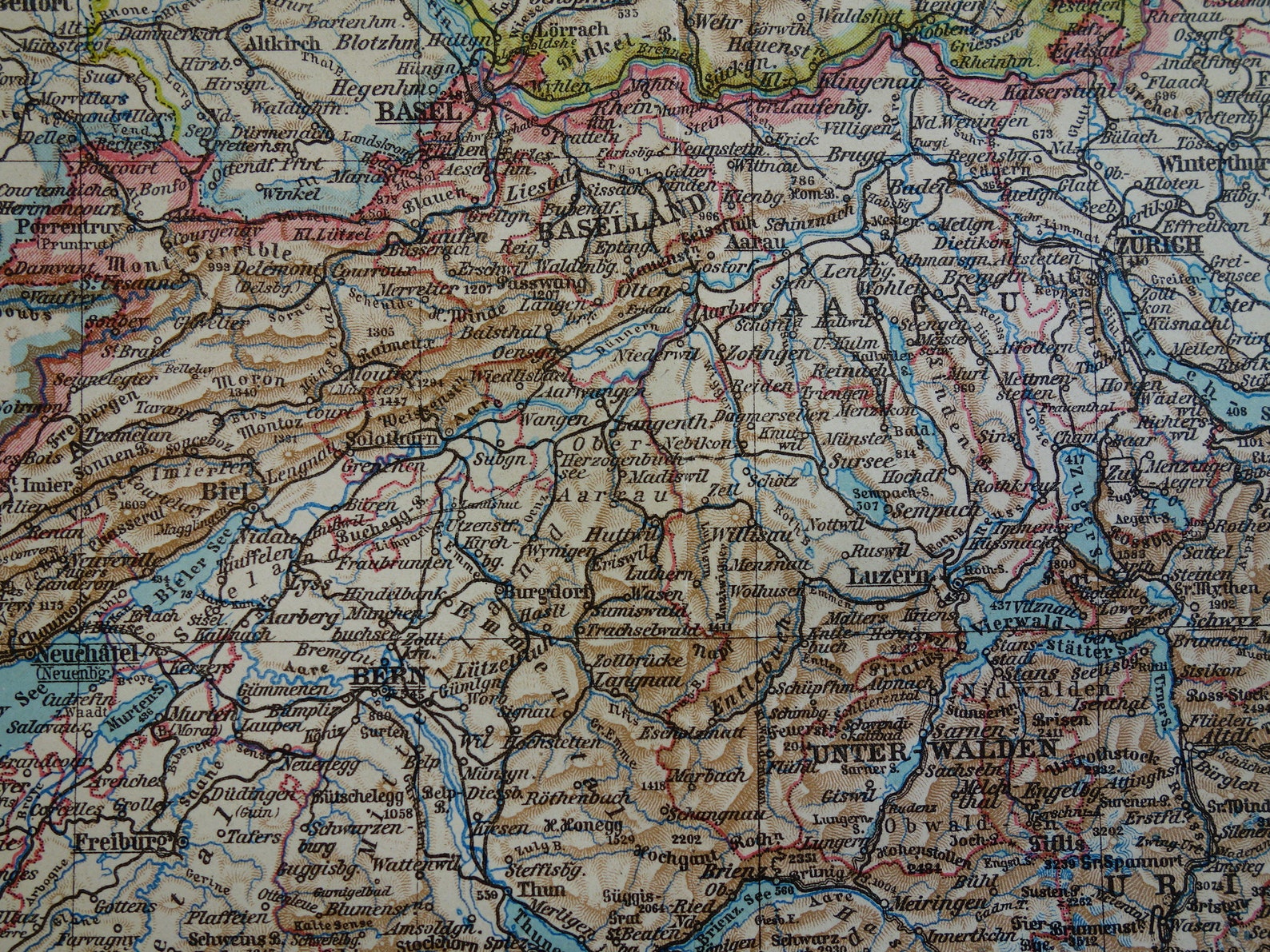 SWITZERLAND Old Map of Switzerland 1926 Old Print/poster About | Etsy