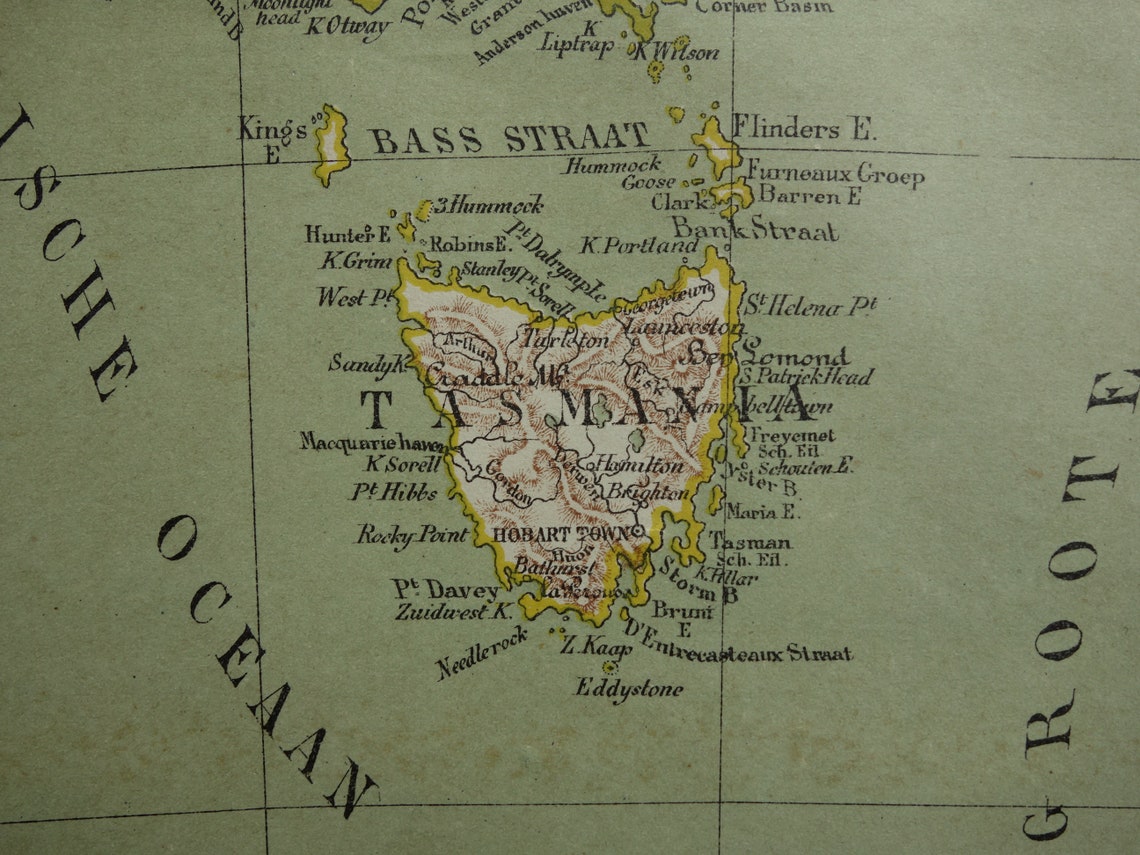 AUSTRALIA Old Map of Australia 1882 Original Antique Print About ...