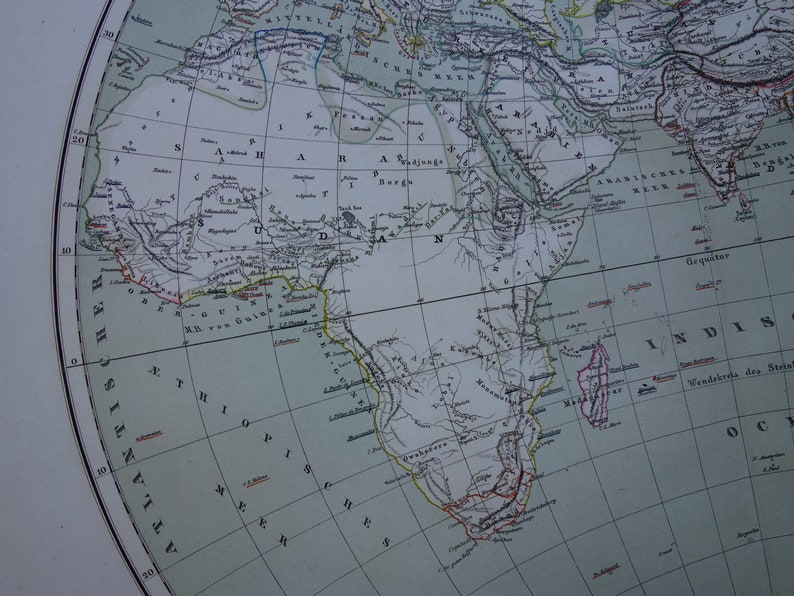 160 Years Old World Map Original Antique Very Large Print - Etsy