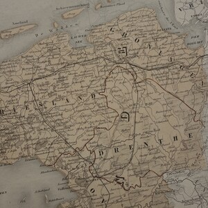 HOLLAND Old Map of the Netherlands and Belgium LARGE 1880 Original ...