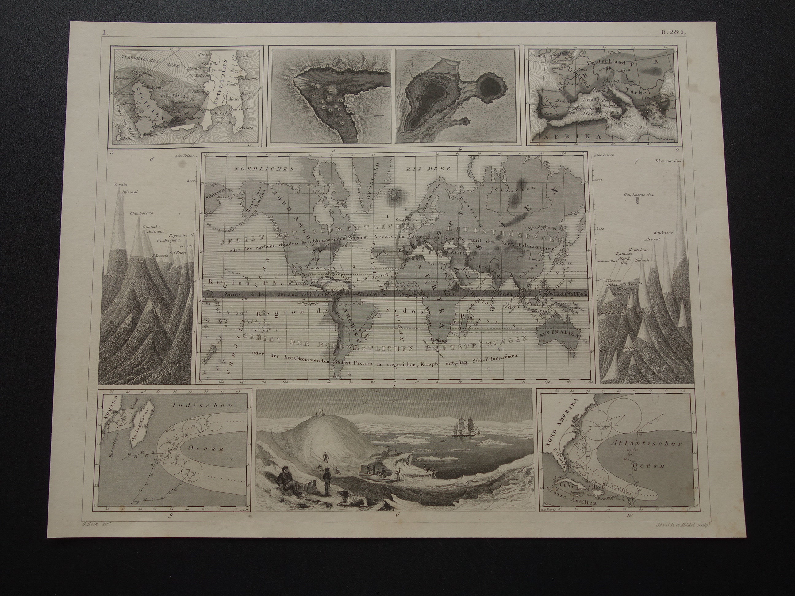 VOLCANOES Antique World Map of Earthquakes Volcanic Activity 175+ Years ...