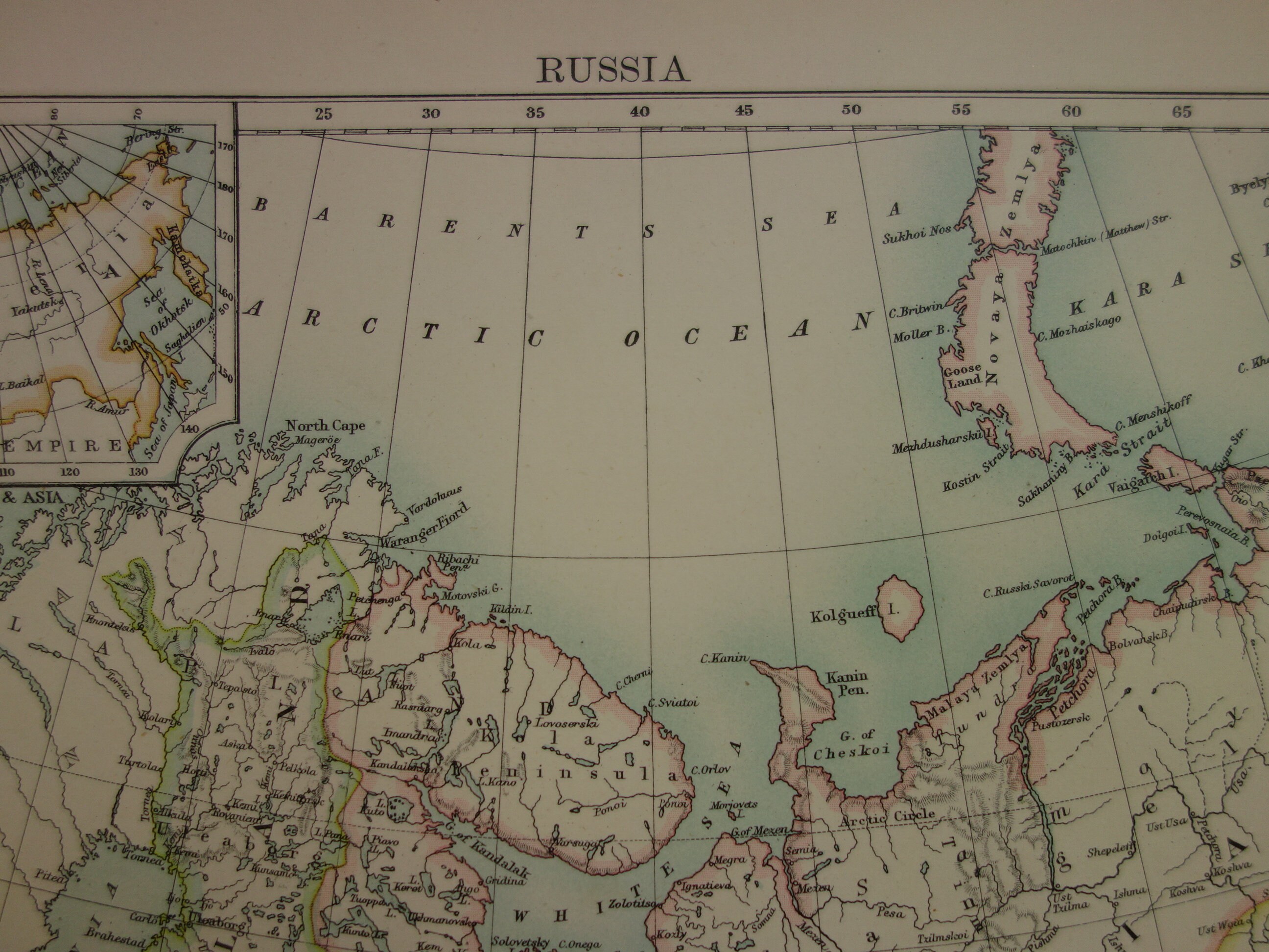 RUSSIA Old Map of European Russia 1886 Original Antique | Etsy