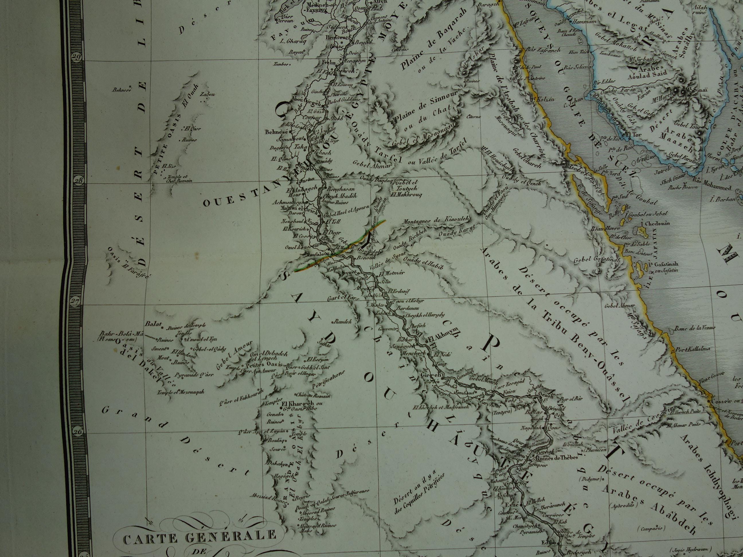 EGYPT 200+ Years Old Map 1822 LARGE Original Antique Poster Print of ...