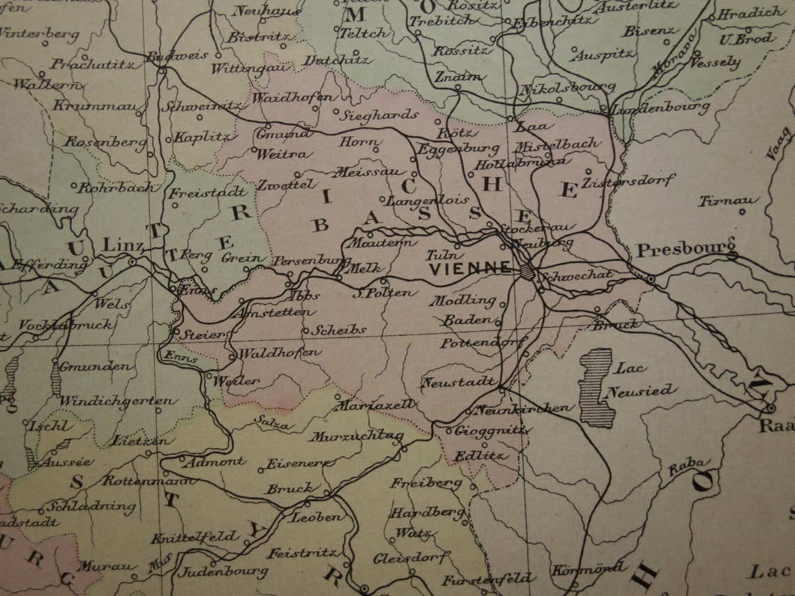 Austria Czechia Old Map of Cisleithania 1896 Original Old - Etsy