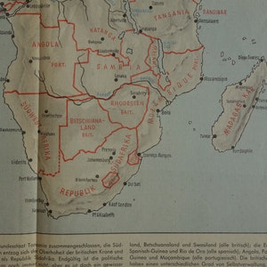 1965 AFRICA Old Map of Africa LARGE Map Poster About African Continent ...