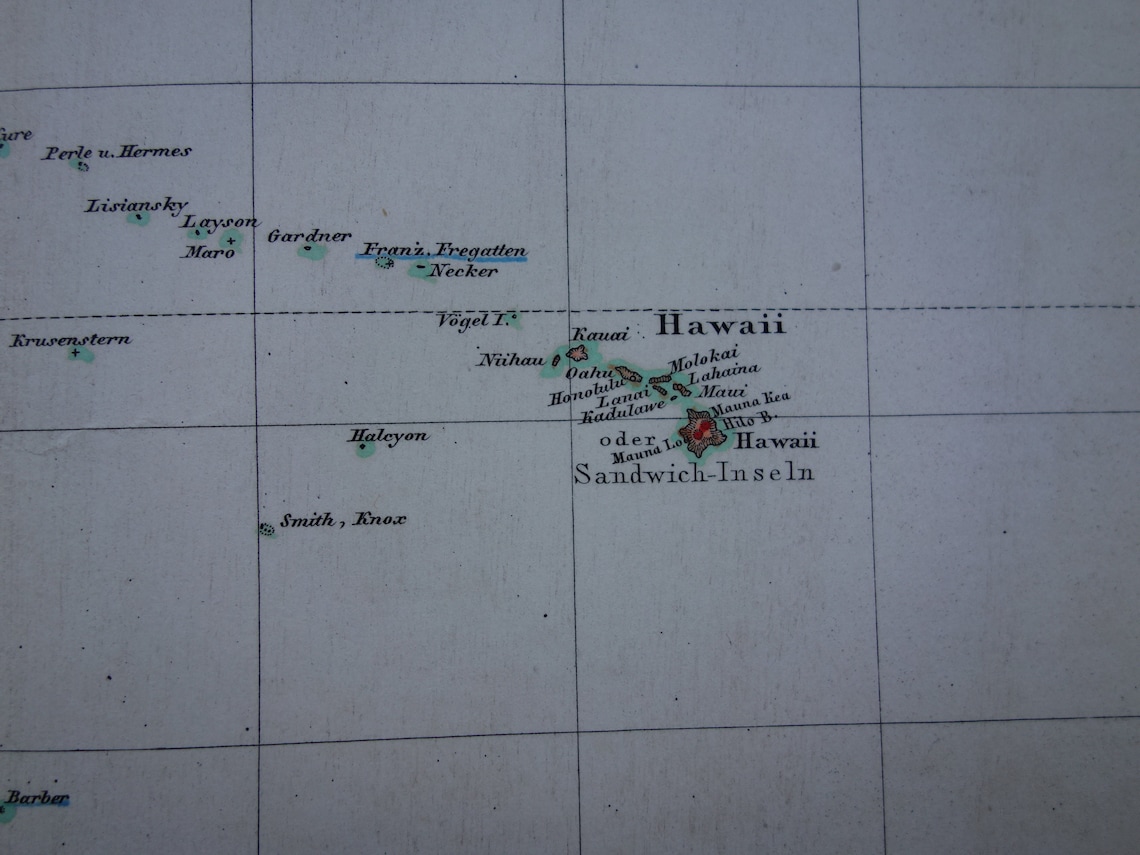 OCEANIA Old Map of Polynesia 1860 Large Beautiful Original - Etsy