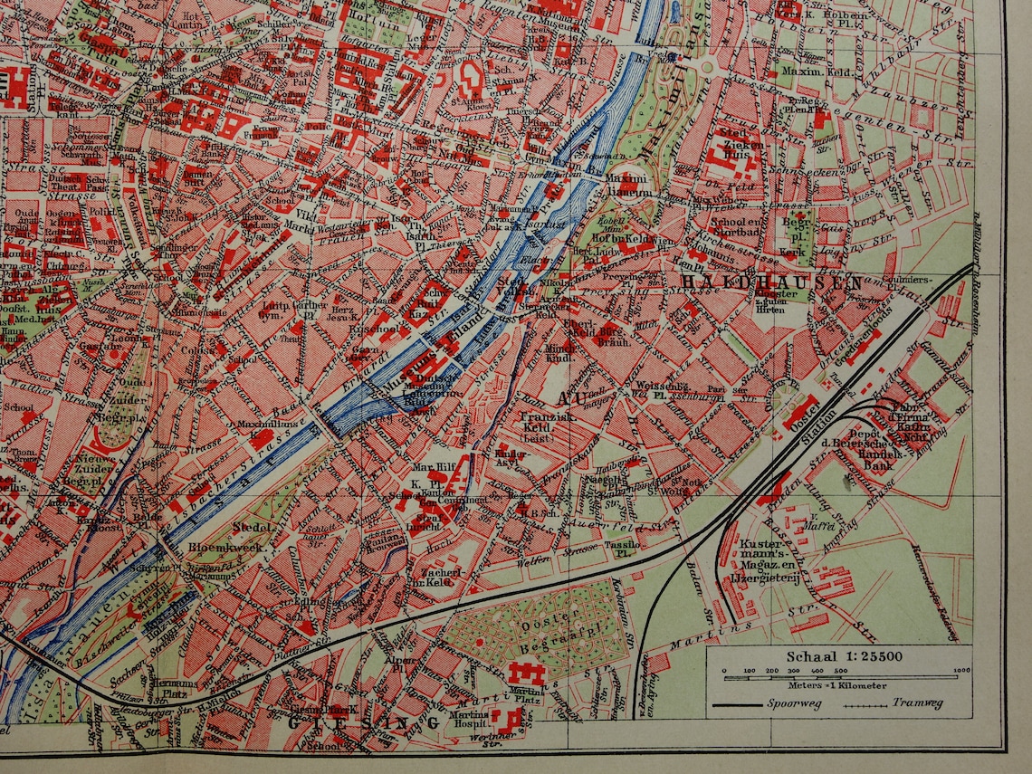 Munich antique map city plan of Munich Germany 1910 original | Etsy