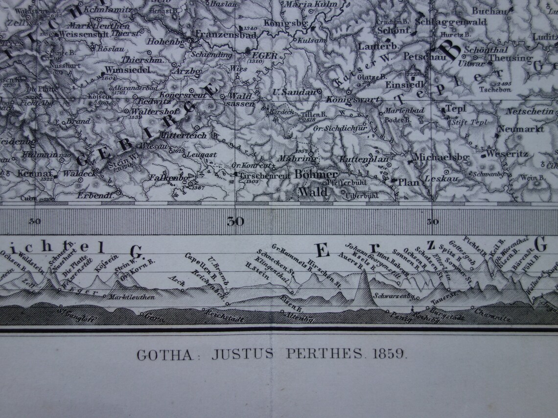 1859 Antique Map of Germany/lovely Old Print About Prussia - Etsy