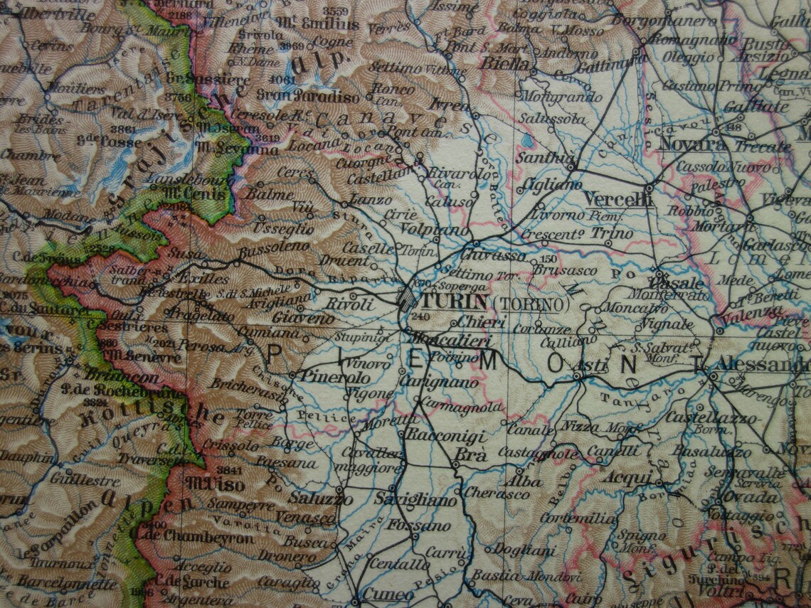 ITALY Old Map of Italy 1931 Vintage Print About Northern - Etsy