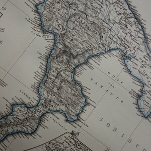 ITALY Old Map of Italy 1877 Original Antique Print About Sicily ...