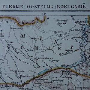 BULGARIA Old Map of Bulgaria - Antique Print About Bulgarian Area Sofia ...