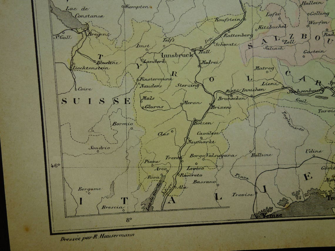 Austria Czechia old map of Cisleithania 1896 original old | Etsy