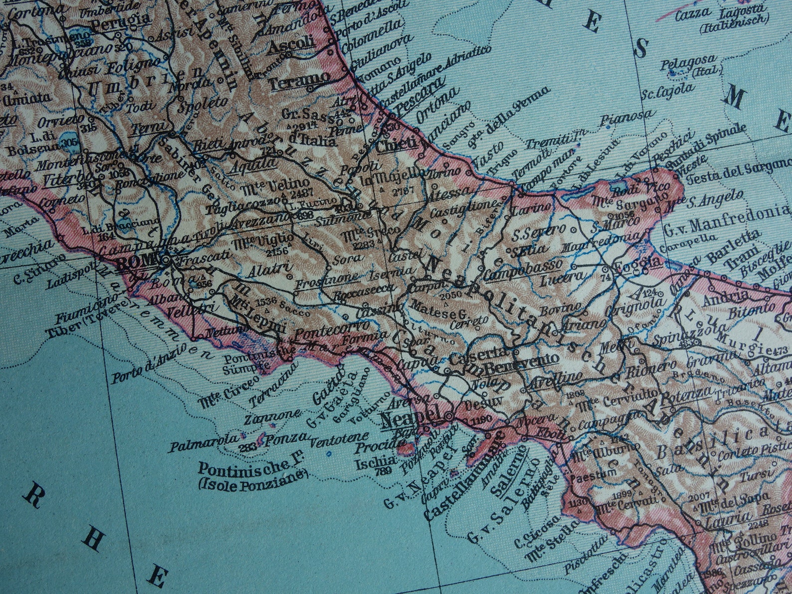 ITALY Old Map of Italy 1928 Original Antique Vintage Print - Etsy