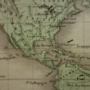 Antique WORLD Map 180 Years Old Map of the World 1838 Hand-colored ...