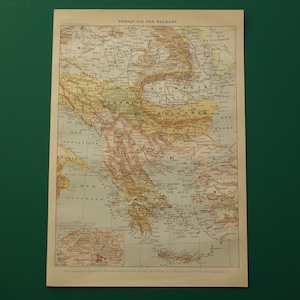 Old Map of the Balkans 1902 Original Antique French Map Greece Bulgaria ...