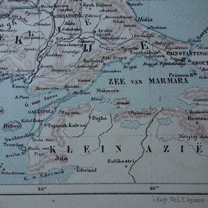 BULGARIA Old Map of Bulgaria - Antique Print About Bulgarian Area Sofia ...